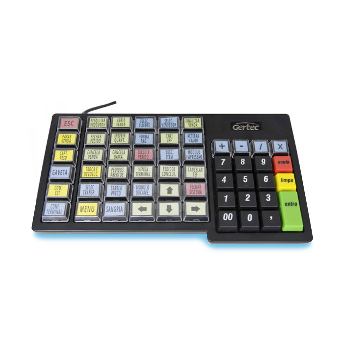 Teclado programável Gertec TEC 55 preto USB | Loja Pro4ce