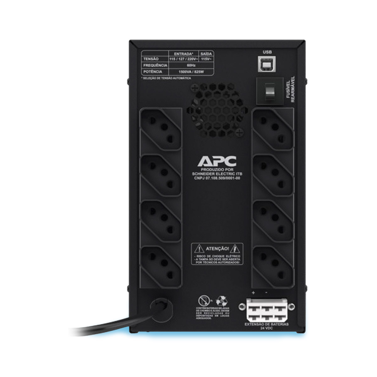 Nobreak APC 1500VA Back-UPS Entrada Bivolt Saída 115v BZ1500XLBI-BR