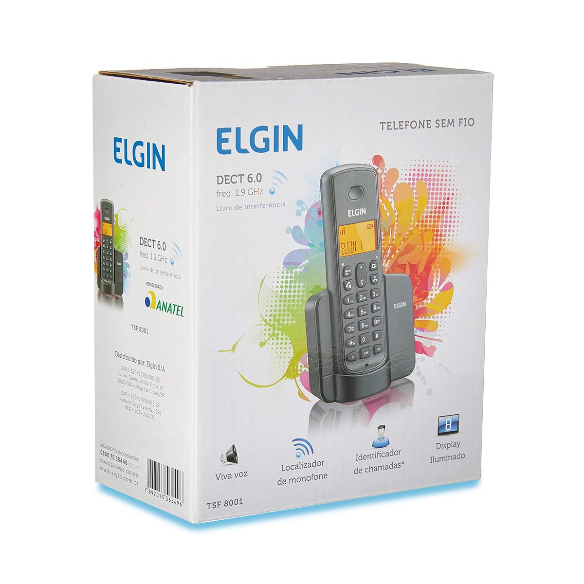 Telefone Sem Fio Elgin TSF 8001 Com Identificador de Chamada