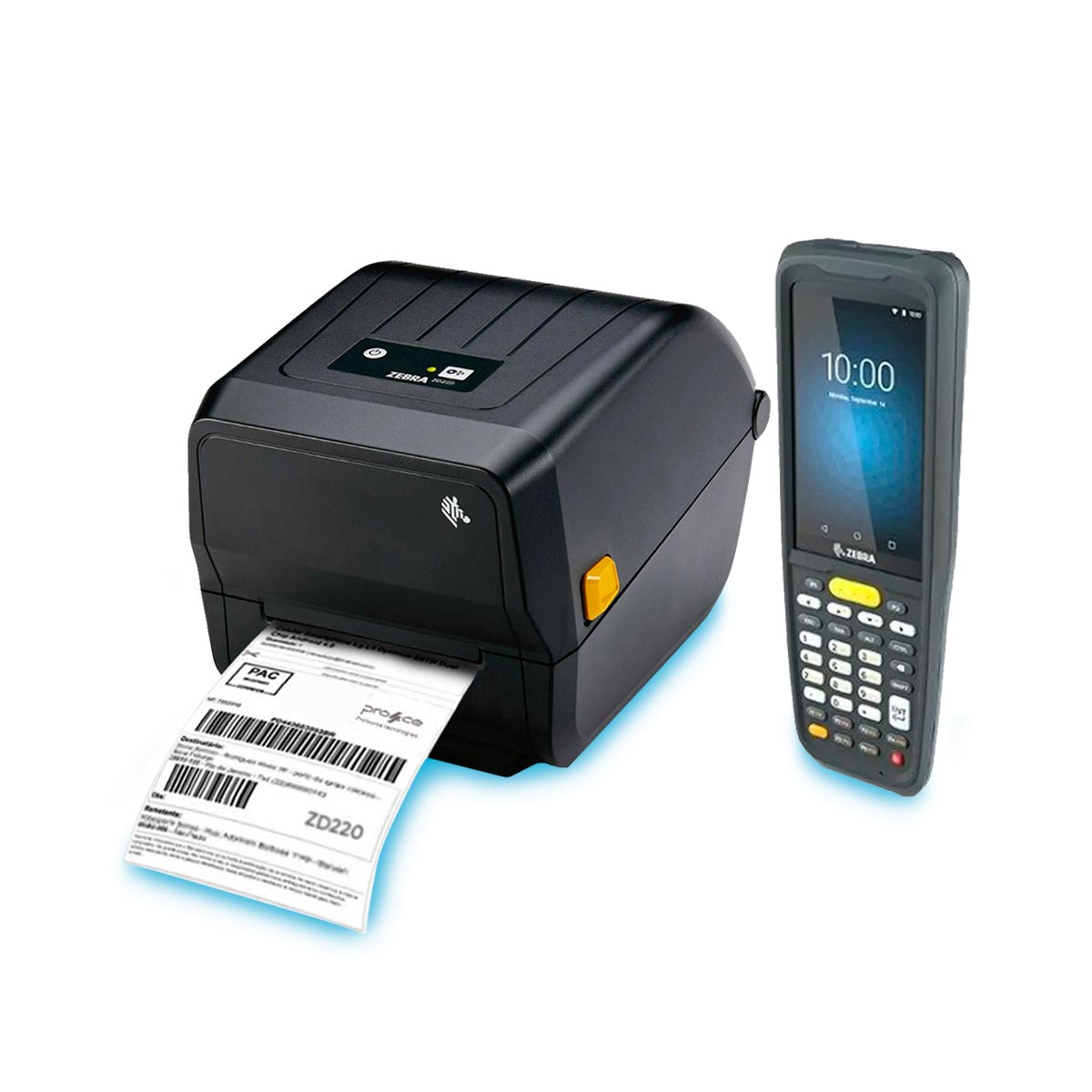 Kit Zebra Coletor de Dados MC22 + Impressora ZD220