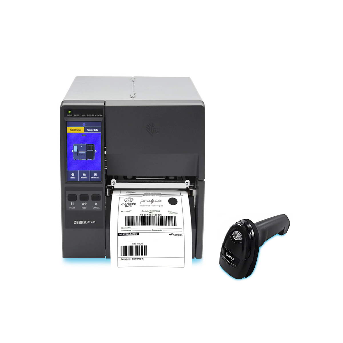 Kit Zebra Leitor Sem Fio Ds2278 + Impressora ZT231 | Loja Pro4ce