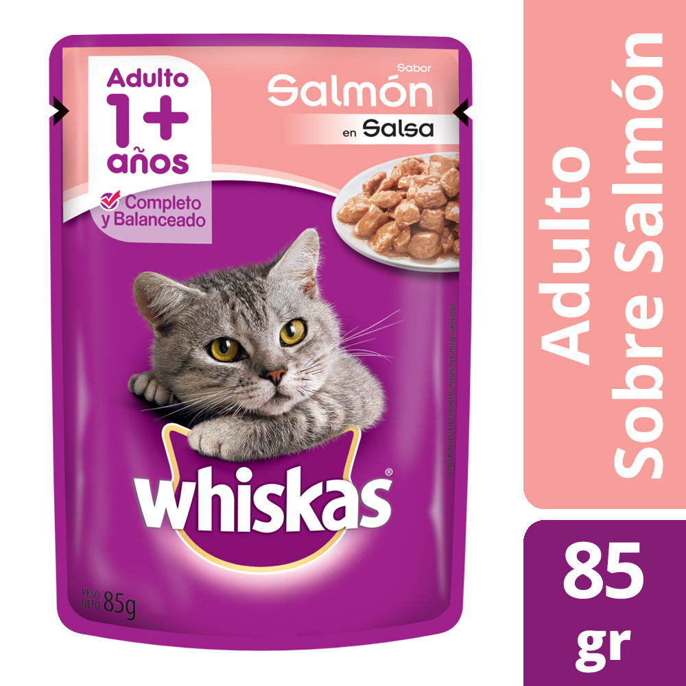 Whiskas Sobres gatos adultos Salmón en salsa - MisPichos.com