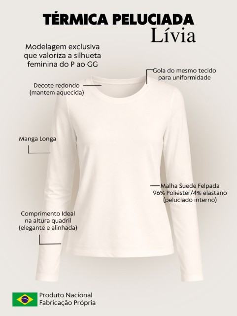 Blusa Feminina em Cotton Premium Gola Alta com Manga Longa Lisa Nina Preto