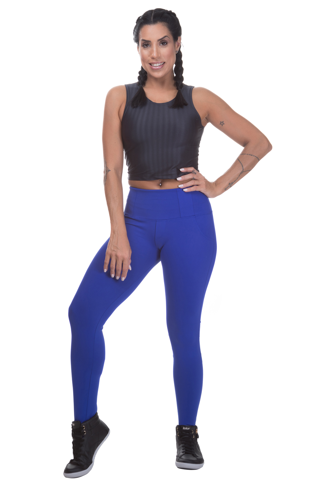 Calça legging Feminina Miss Blessed Premium Poliamida Azul Azul