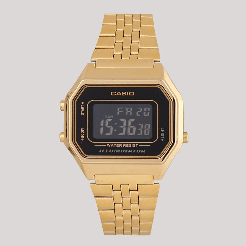 Relógio Casio Unissex Vintage LA680WGA-1BDF Dourado