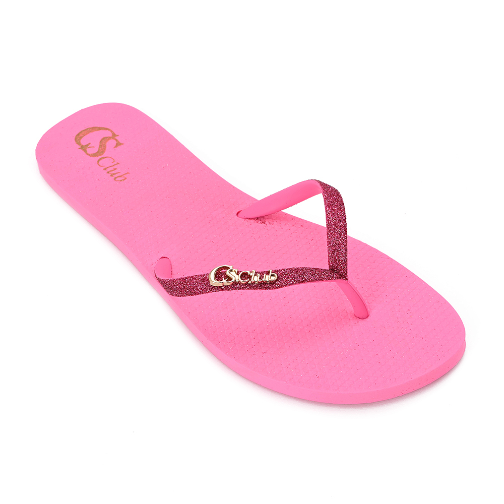 Chinelo Slim Glitter Rosa Flúor CS CLUB ROSA 37