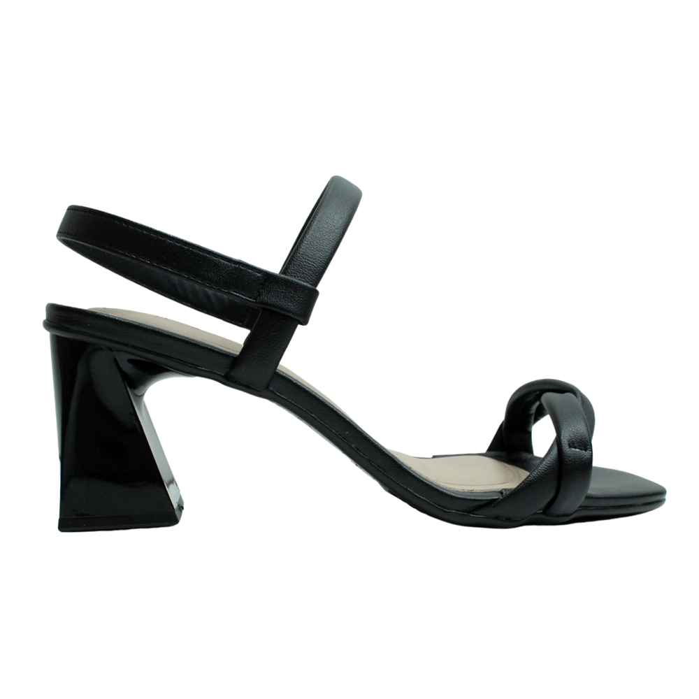 Sandália Feminina Salto Bloco Alto Tiras Beira Rio 8471.106 Preto