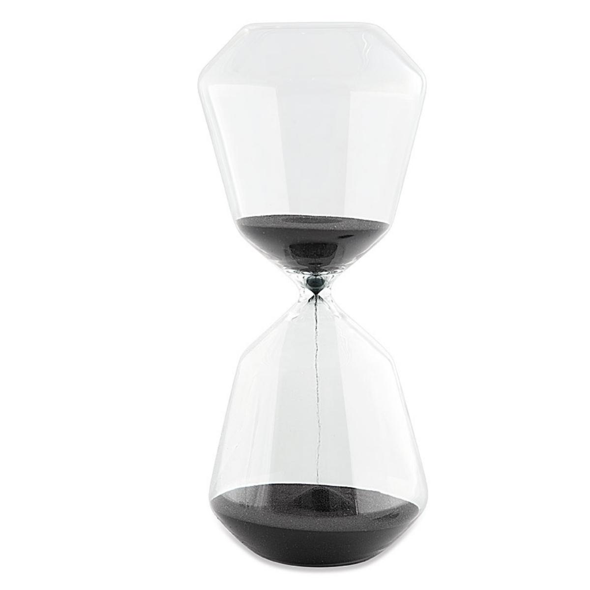 Ampulheta Decorativa Chronos Vidro Preta - Mart - Camicado