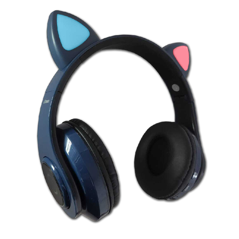 Fone Headset Bluetooth Orelha Gato Gatinho Led Fone PC Game - Camicado