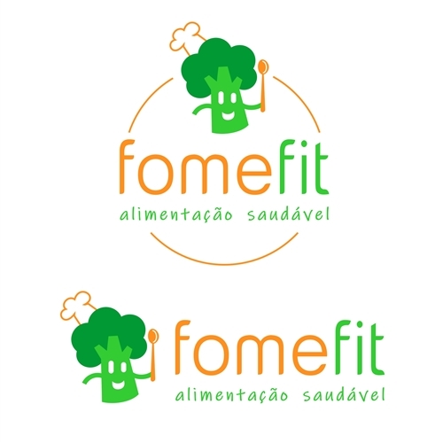 O nome da empresa é "fome fit" (caixa baixa mesmo). | Criação de Lo...