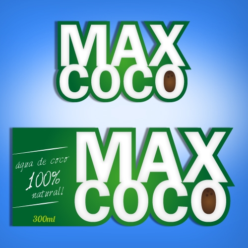 Criação de Logo Para Agua de coco em garrafas pet 300ml | Max coco
