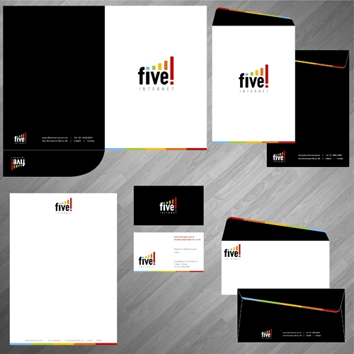 Five! Internet | Criação de Logo e Papelaria (6 itens) Para Provedo...