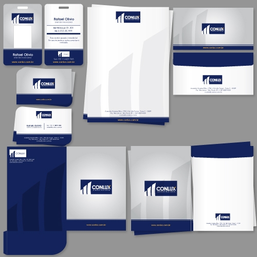 Construtora Conlux LTDA | Criação de Logo e Papelaria (6 itens) Par...
