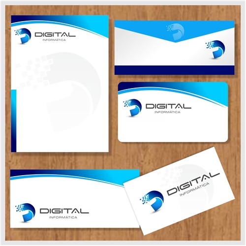 Logo DIGITAL INFORMATICA | Criação de Logo e Papelaria (6 itens) Pa...