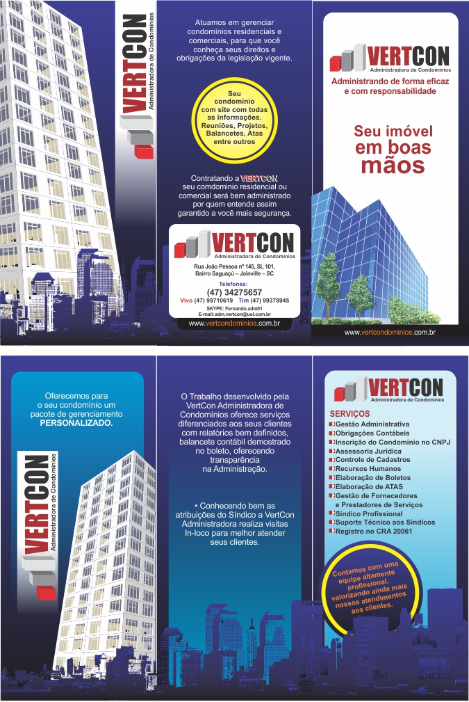 VertCon Administradora de Condomínios | Criação de Folder Para