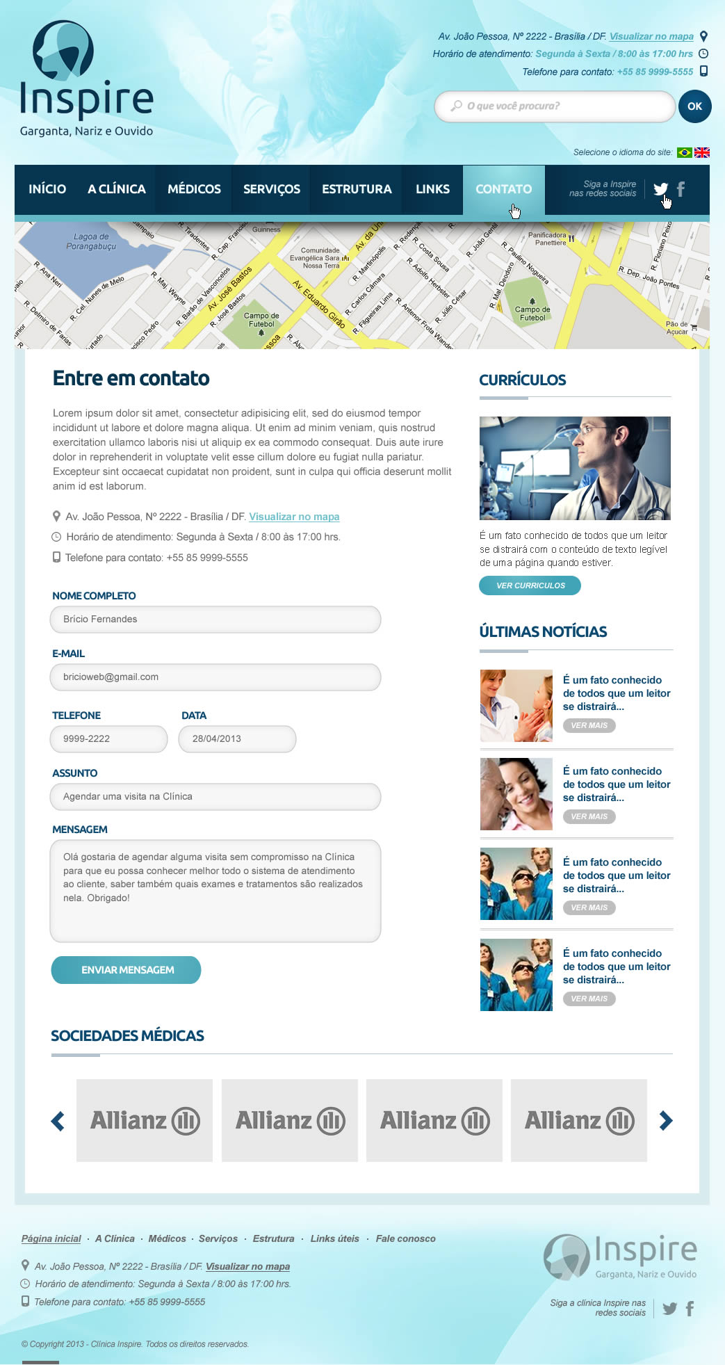 Inspire | Criação de Layout para Website Para