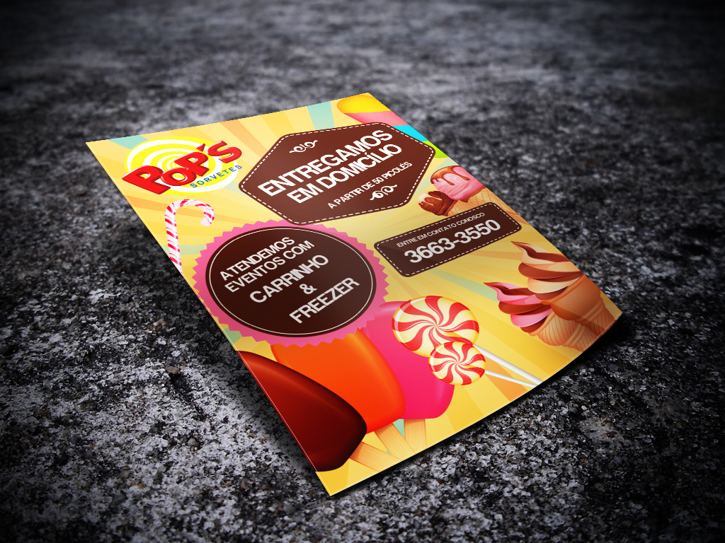 Pop's Sorvetes | Criação de Flyer / Panfleto Para