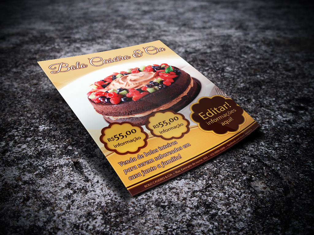 Bolo Caseiro & CIA | Criação de Flyer / Panfleto Para