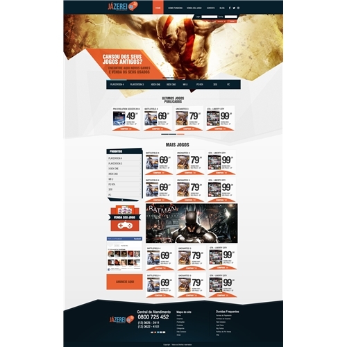 Faça um projeto de layout de E-commerce