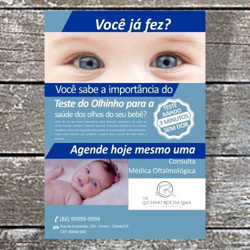folheto propaganda teste do olhinho | Criação de Folheto ou Cartaz ...