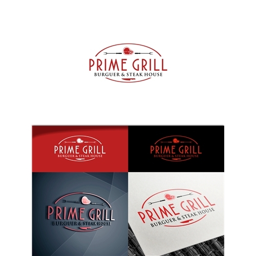 PRIME GRILL - BURGUER & STEAK HOUSE | Criação de Logo Para Alimento...