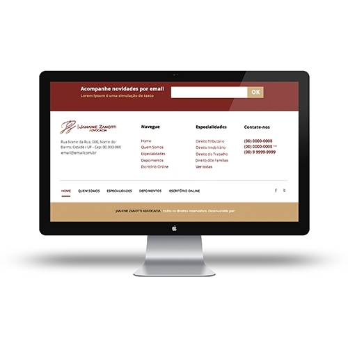 JANAINE ZANOTTI ADVOCACIA | Criação de Layout Web-Design Para Advoc...