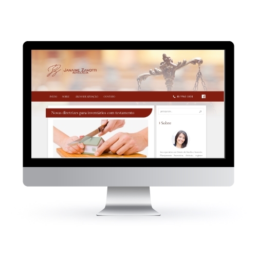 JANAINE ZANOTTI/ADVOCACIA | Criação de Layout Blog Para Advocacia e...