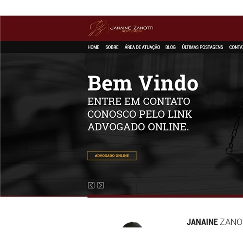 JANAINE ZANOTTI ADVOCACIA | Criação de Layout Web-Design Para Advoc...