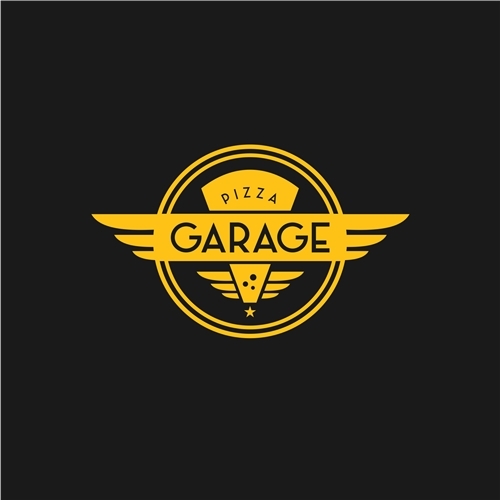 PIZZA GARAGE | Criação de Logo Para Alimentos & Bebidas