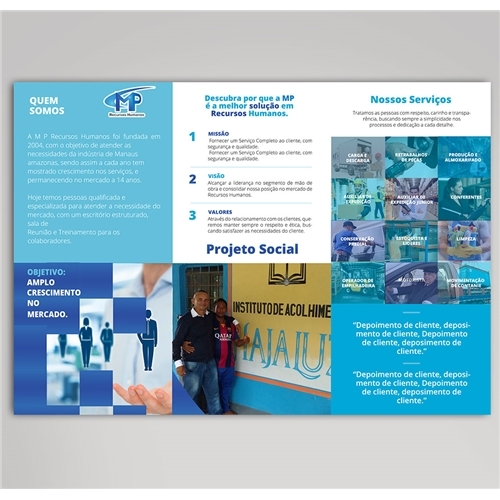 M P Recursos Humanos | Criação de Folder (até 8 paginas) Para Con...