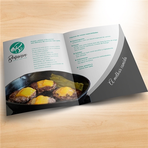 Bonavive: comida low carb | Criação de Folder Para Alimentos & Bebidas
