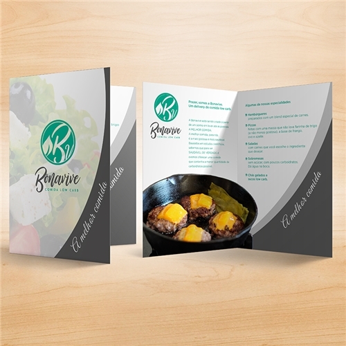 Bonavive: comida low carb | Criação de Folder Para Alimentos & Bebidas