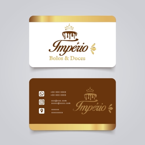 Império Bolos & Doces | Criação de Logo e Cartao de Visita Para Ali...