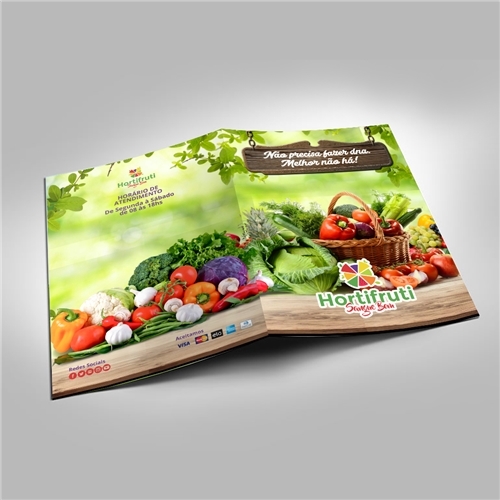 hortifruti sangue bom | Criação de Folder Para Alimentos & Bebidas