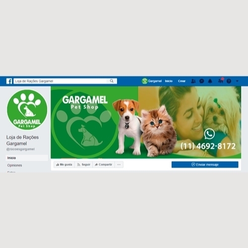 Pet Shop GARGAMEL | Criação de Capa para Facebook Para Animais