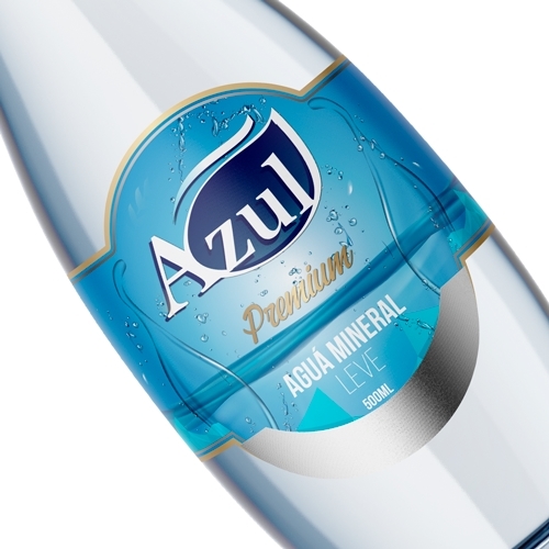 Agua Mineral Azul | Criação de Layout de Rótulo Para Alimentos & Be...