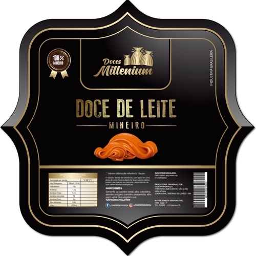 Doces Millenium | Criação de Logo e Rótulo Para Alimentos & Bebidas