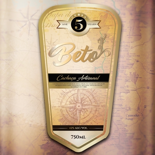 Beto Cachaça | Criação de Layout de Rótulo Para Alimentos & Bebidas