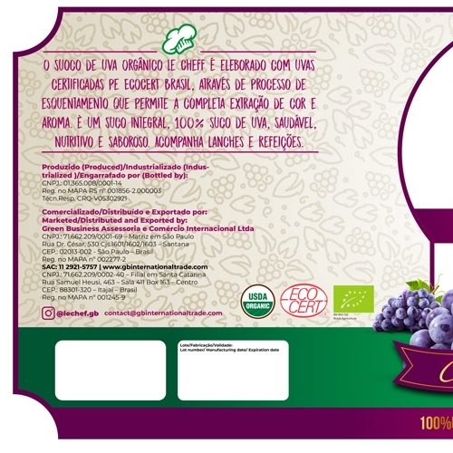 4 -SUCO DE UVA ORGÂNICO- RÓTULO ÚNICO | Criação de Layout de Rótul...
