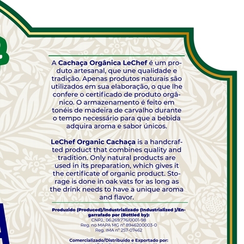 5 - CACHAÇA ORGÂNICA DE CARVALHO - RÓTULO ÚNICO | Criação de Layou...