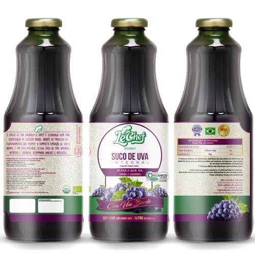 4 -SUCO DE UVA ORGÂNICO- RÓTULO ÚNICO | Criação de Layout de Rótul...