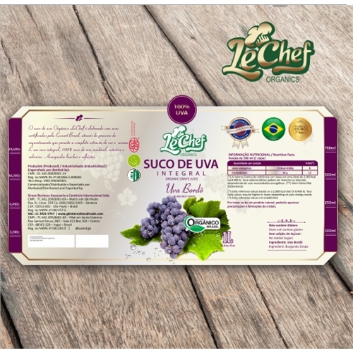 4 -SUCO DE UVA ORGÂNICO- RÓTULO ÚNICO | Criação de Layout de Rótul...