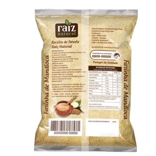 farinha de mandioca marca RAIZ NATURAL | Criação de Embalagem (unid...