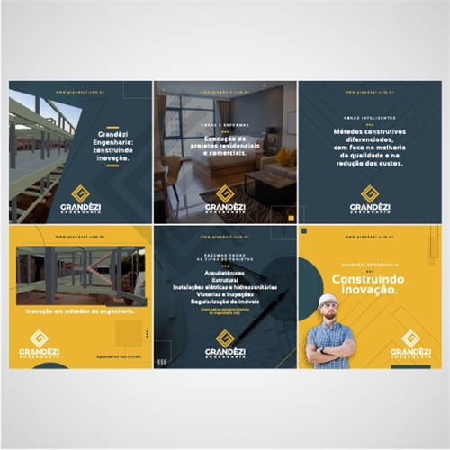 Grandèzi Engenharia | Criação de Kit com 5 Layouts de Post para Red...