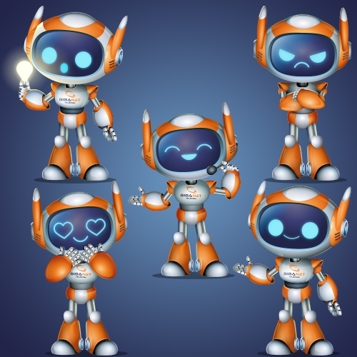 Giganet | Criação de Mascote (família até 5 posiçoes) Para Tecnolog...