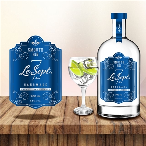 LE SEPT Gin | Criação de Layout de Rótulo Para Alimentos & Bebidas