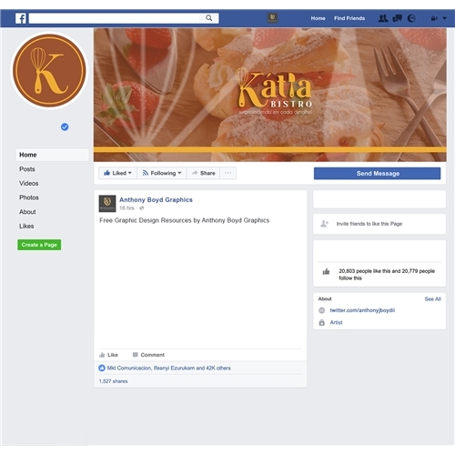 Kátia Bistrô | Criação de Capa para Facebook Para Alimentos & Bebidas