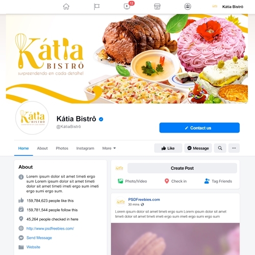 Kátia Bistrô | Criação de Capa para Facebook Para Alimentos & Bebidas