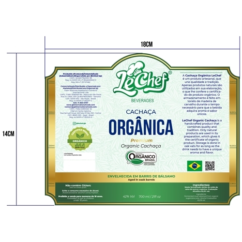 5 - CACHAÇA ORGÂNICA DE CARVALHO - RÓTULO ÚNICO | Criação de Layou...