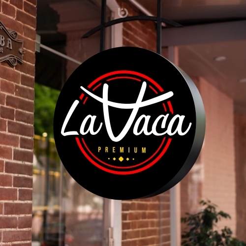 LA VACA | Criação de Logo e Cartao de Visita Para Alimentos & Bebidas